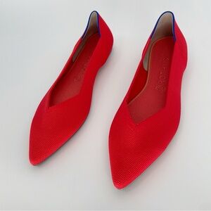 Rothy's | Shoes | Rothys The Point Flame Red Ballet Flat Slip On Shoes ...